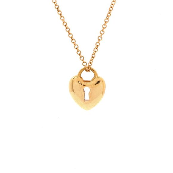 Tiffany & Co. | Jewelry | Tiffany Co Heart Lock Pendant Necklace 8k ...